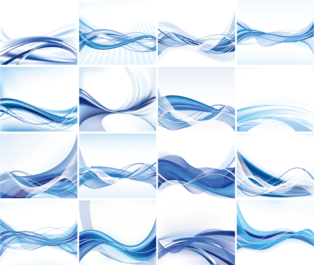 Bezierinfoベジェインフォ 流動的な波を描いた背景 Abstract Vector Background Set イラスト素材